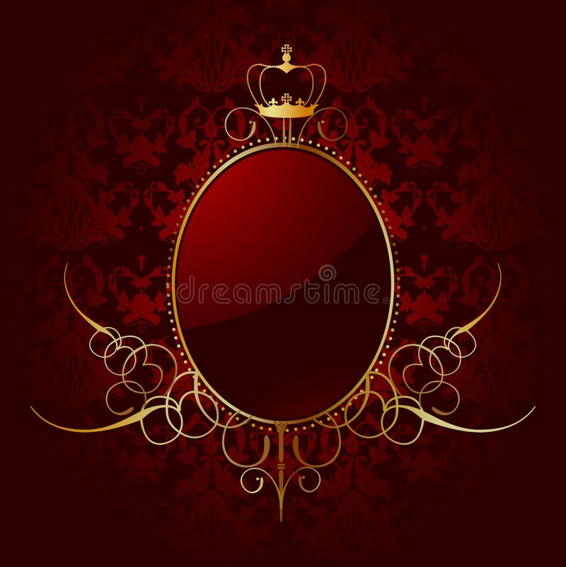Royal Red Background with Golden Frame. Vector Stock Vector ...