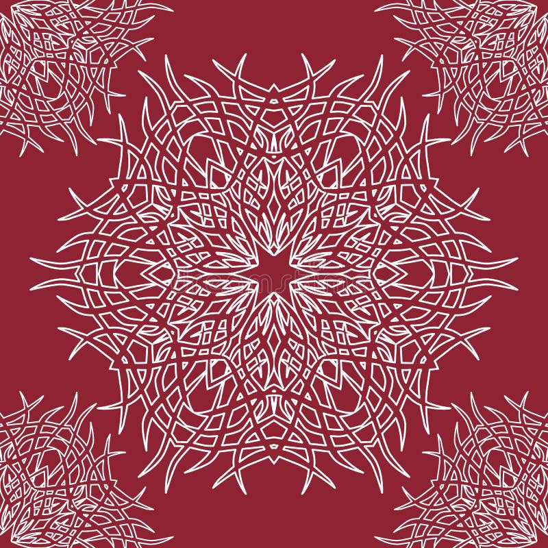 Royal Red Textile Design. Seamless Pattern with Flowers Stock ...