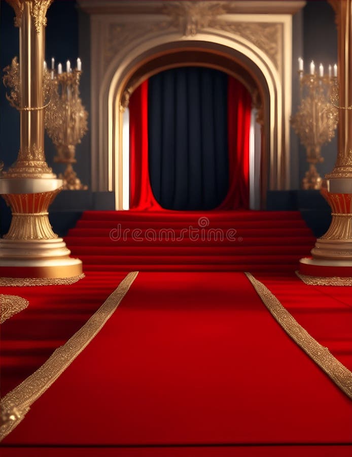 Royal and Rich Red Carpet Along with Podium Illustration Stock ...