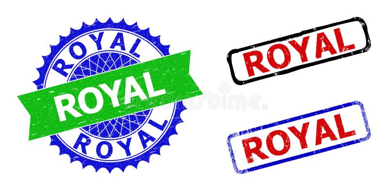 Royal Rosette And Rectangle Bicolor Stamp Seals With Scratched Styles