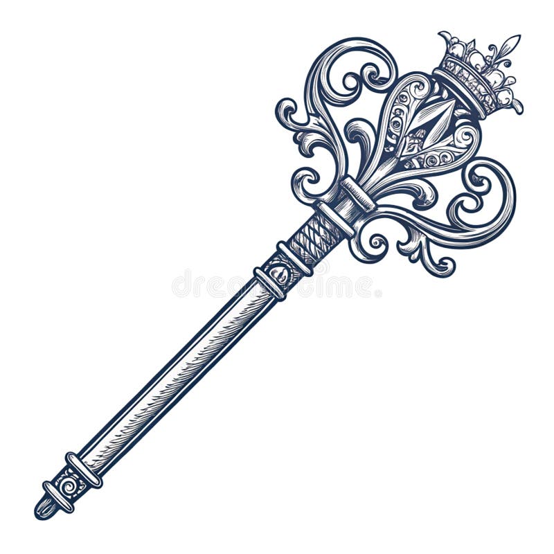 Royal Scepter Heraldic Symbol As a Monarchy Attribute Stock ...