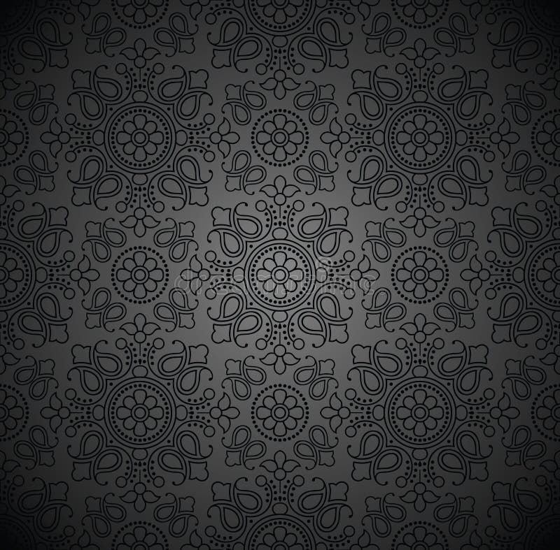 Seamless Dark Traditional Indian Textile Border Stock Illustration ...