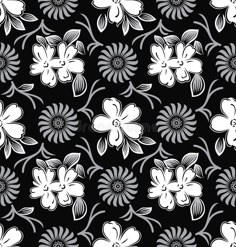Royal Seamless Flower Wallpaper Stock Vector - Illustration of grey ...