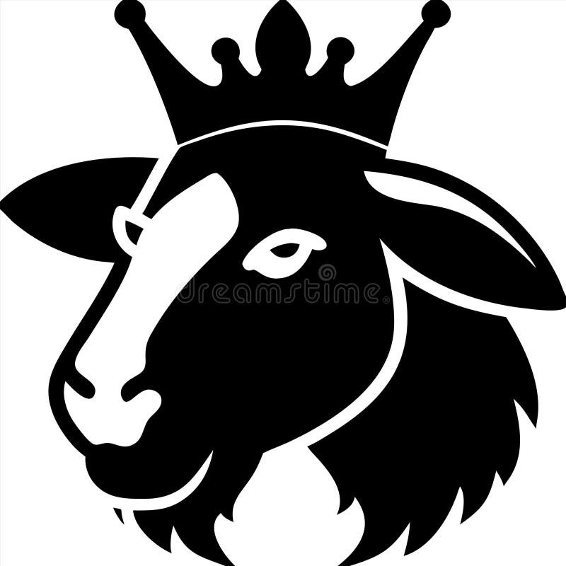Royal Sheep with Crown Silhouette Vector for Creative Design Stock ...