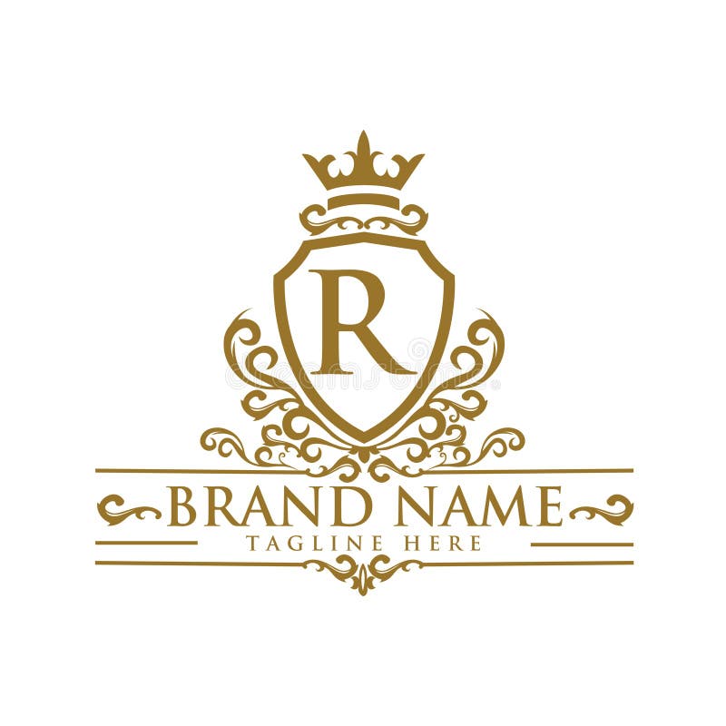 Shield and Crown Royal Luxury Logo Stock Vector - Illustration of frame ...