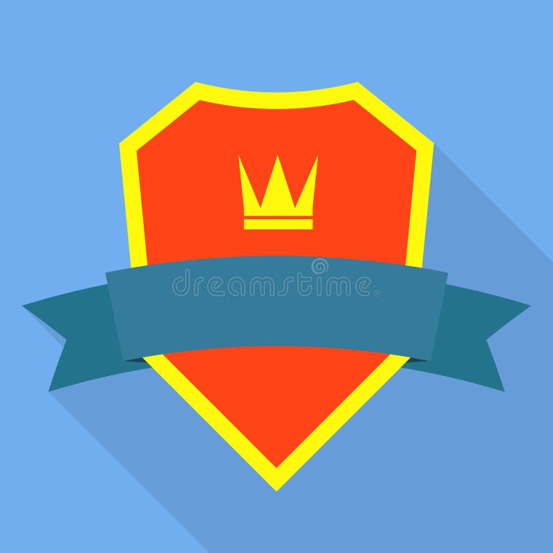 Royal Shield Icon, Flat Style Stock Vector - Illustration of logo ...