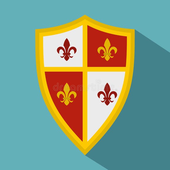 Royal Shield Icon, Flat Style Stock Vector - Illustration of antique ...