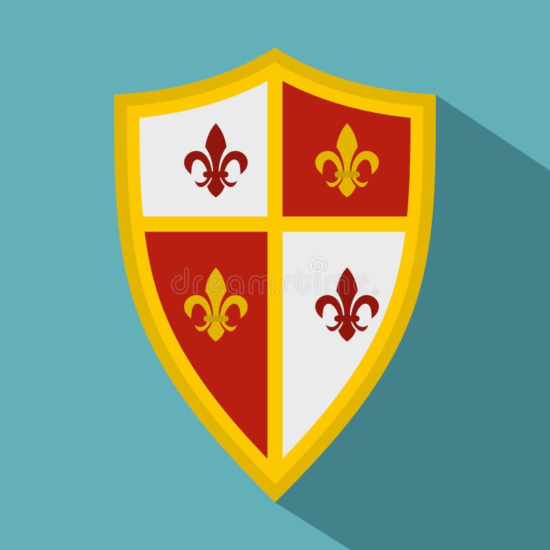 Royal Shield Icon, Flat Style Stock Vector - Illustration of armour ...