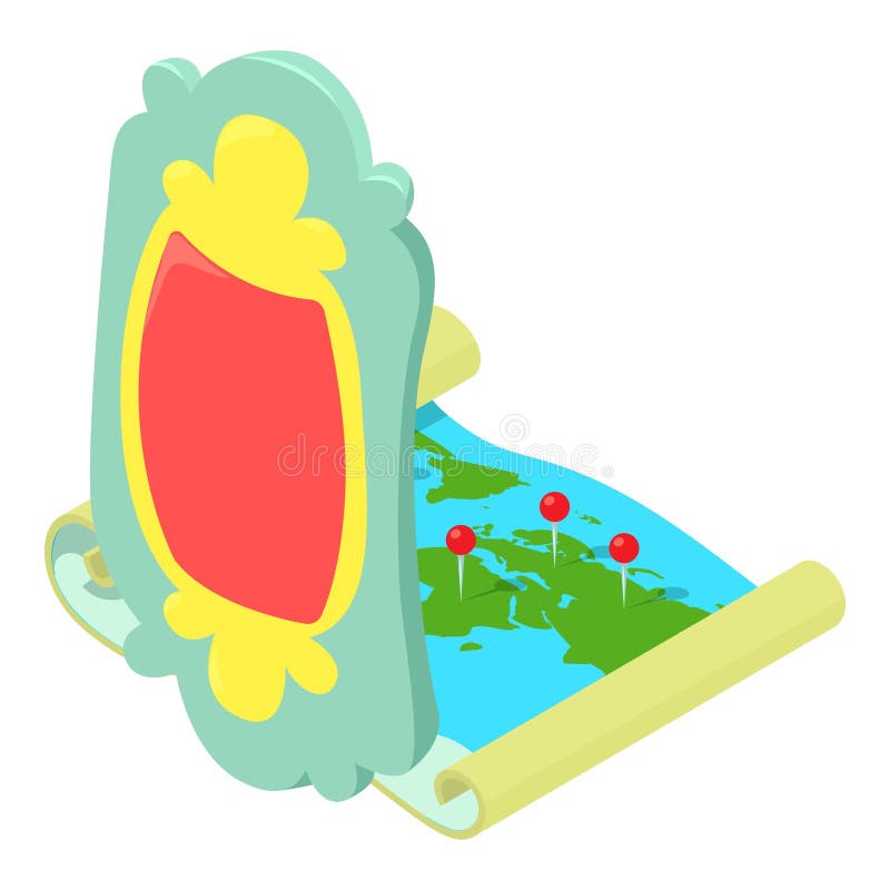 Royal Shield Icon Isometric Vector. Classic Royal Shield on World Map ...