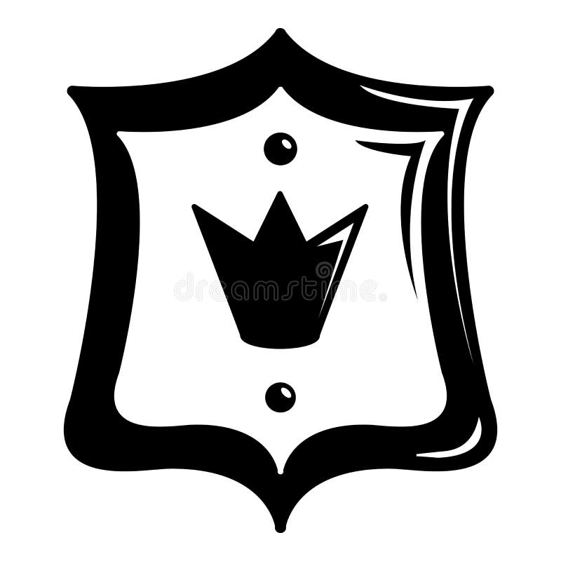 Royal Shield Icon, Simple Black Style Stock Vector - Illustration of ...