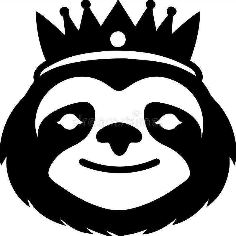 Royal Sloth King Vector Illustration for Fun Creative Design Projects ...