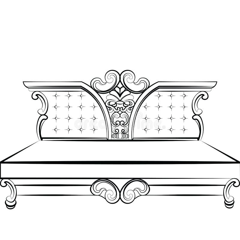 Royal Sofa in Baroque Rococo Style Stock Vector - Illustration of bench ...
