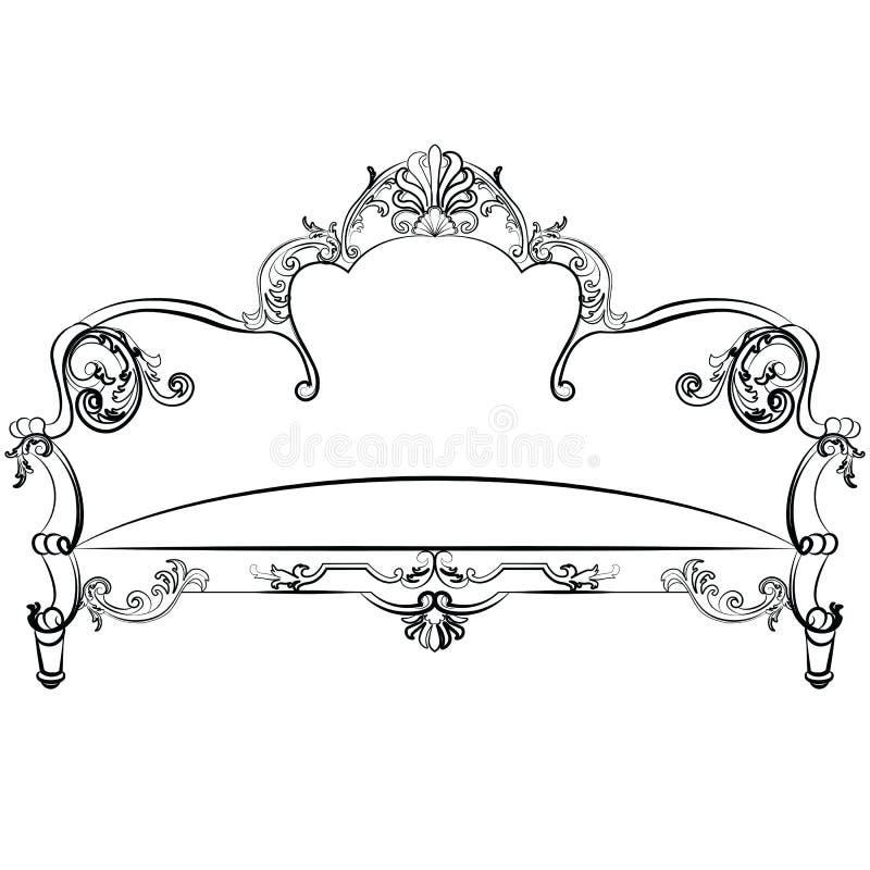 Royal Sofa in Rococo style stock vector. Illustration of french - 72960609