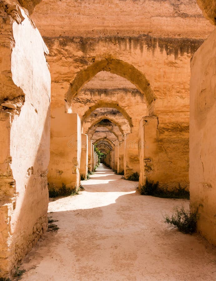 Royal Stables in Meknes, Morocco Stock Image - Image of horses, maghreb ...
