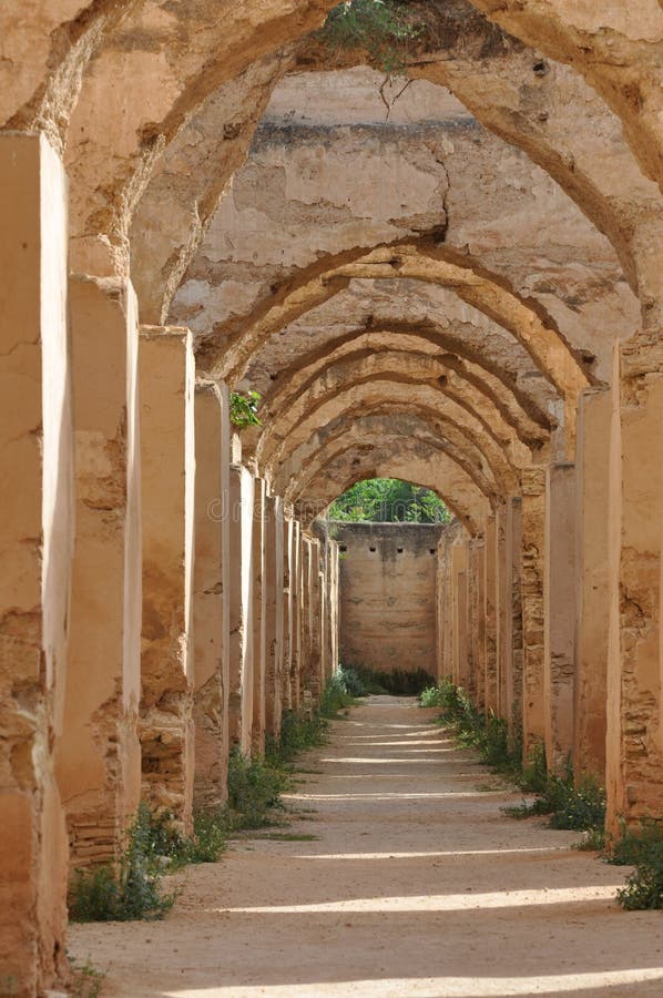 Royal Stables and Granaries at Meknes, Morocco Stock Image - Image of ...