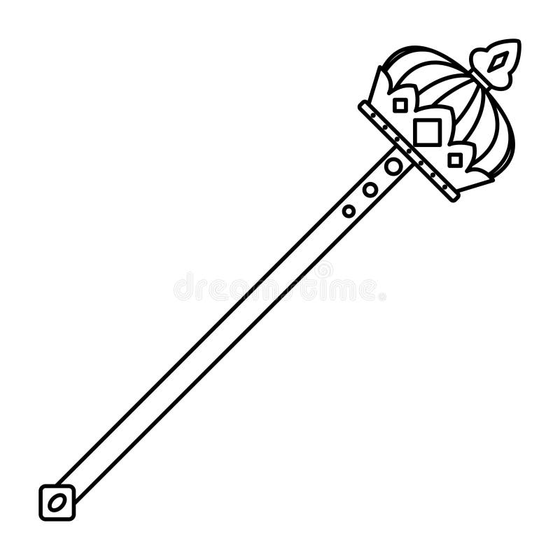 Royal Staff Outline Icon Vector Stock Vector - Illustration of royal ...