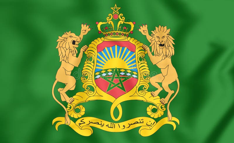 Morocco Official National Flag and Coat of Arms, Africa Stock Vector ...