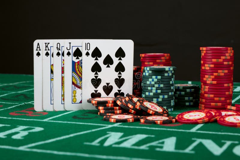 Blackjack Table in Casino with Cards Stock Image - Image of blackjack ...