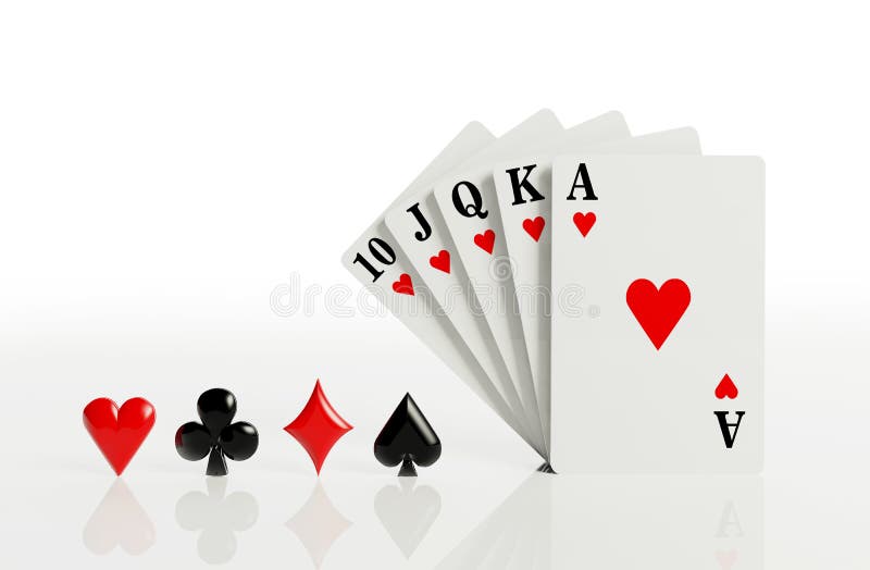 A Royal Straight Flush Playing Cards Stock Illustration - Illustration ...