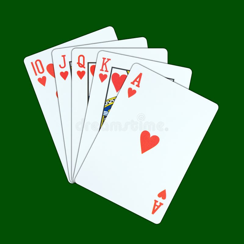 A Royal Straight Flush Playing Cards Stock Illustration - Illustration ...
