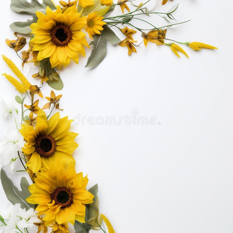 Royal sunflower border stock illustration. Illustration of frame ...