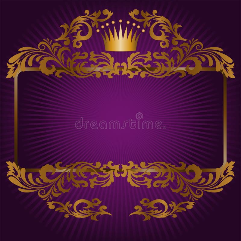 Royal Symbols on a Purple Background Stock Vector - Illustration of ...