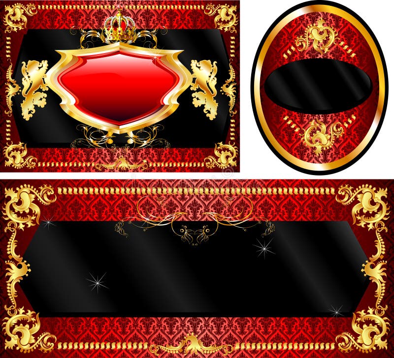 Royal Template Set Red stock vector. Illustration of fancy - 17150320