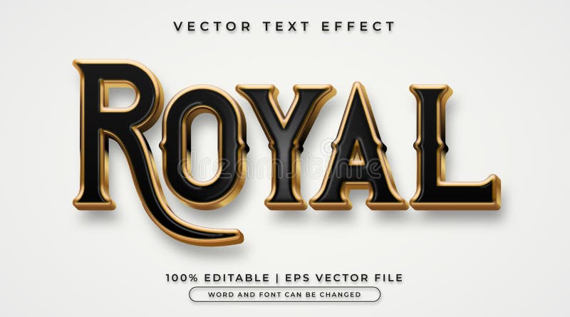 Royal Text Effect Style Template Stock Vector - Illustration of metal ...