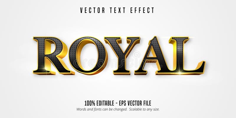 Royal Text, Shiny Gold Style Editable Text Effect Stock Vector ...