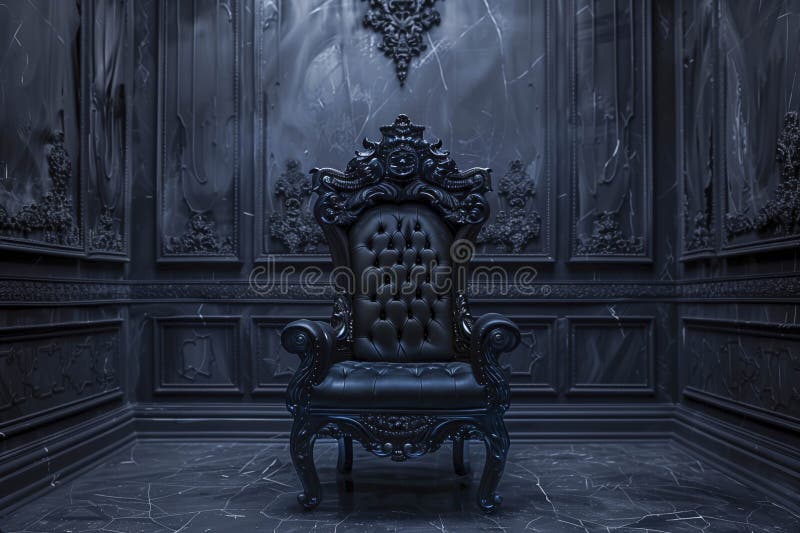 Royal Throne. Dark Gothic Throne, Front View, Evil and Luxury ...