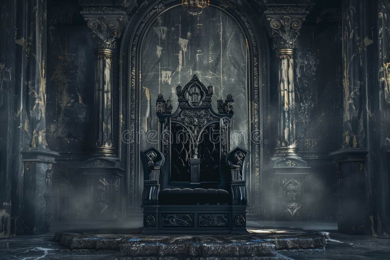 Royal Throne. Dark Gothic Throne, Front View, Evil and Luxury ...