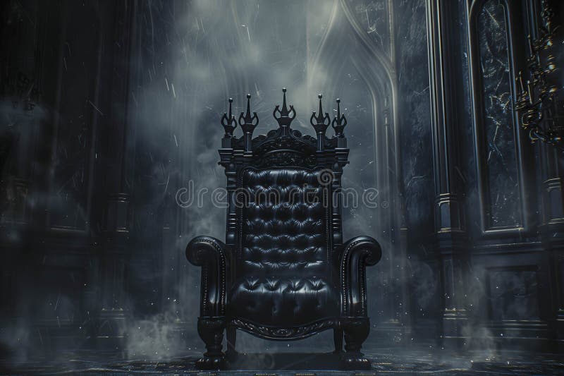 Royal Throne. Dark Gothic Throne. Front View. Evil and Luxury Stock ...