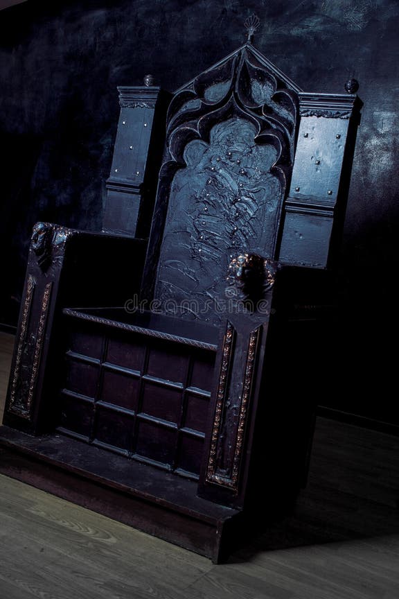 Royal Throne. Dark Gothic Throne, Side View Stock Photo - Image of ...