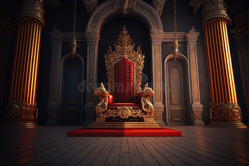 Royal Throne Room in Red and Gold Color - Ai Generative Stock ...