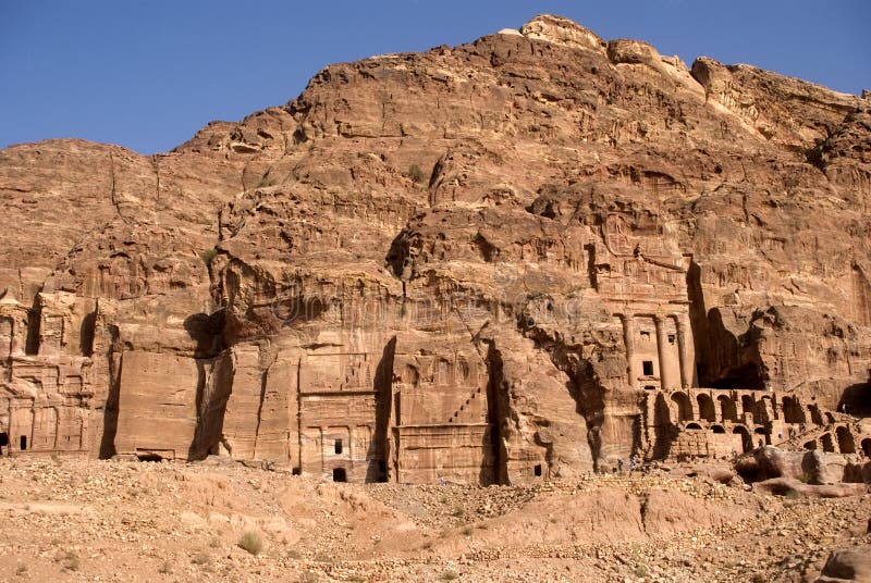 Royal Tomb in the Lost Rock City of Petra, Jordan. Stock Photo - Image ...