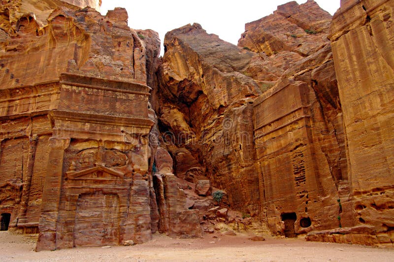 Royal Tombs in Petra, Jordan. Stock Image - Image of mythology ...