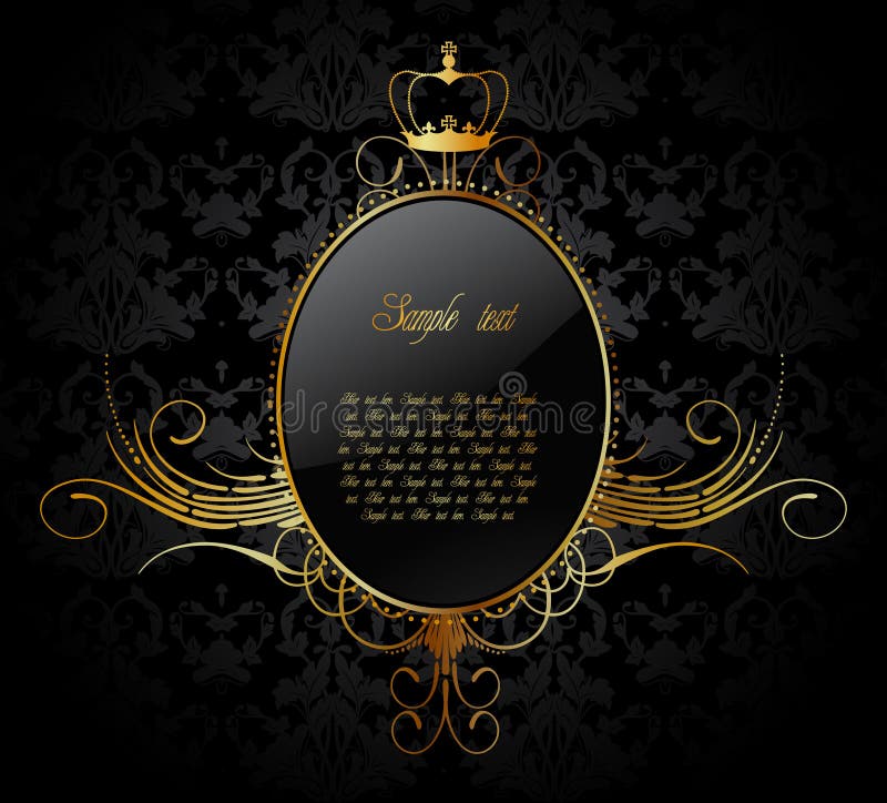 Royal Vector Background with Golden Frame Stock Vector - Illustration ...