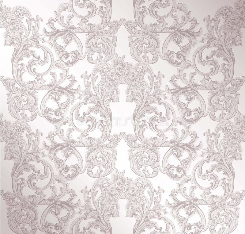 Beautiful Seamless Rococo Pattern Stock Vector - Illustration of ...