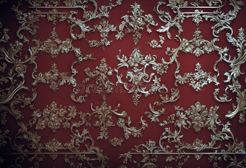 Royal Vintage Gothic Horizontal Background in Red with a Classic ...