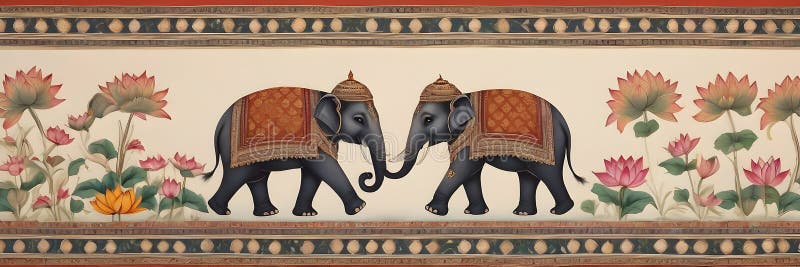 Royal Vintage Style Elephant Border and Frame Stock Illustration ...