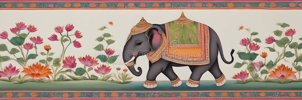 Royal Vintage Style Elephant Border Stock Illustrations – 80 Royal ...