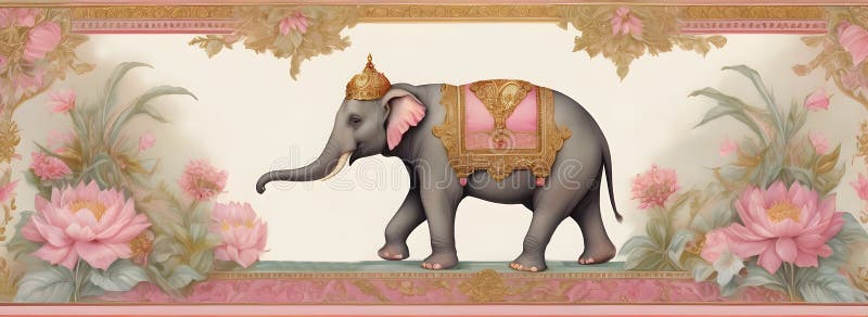 Royal Vintage Style Elephant Border and Frame Stock Photo - Image of ...
