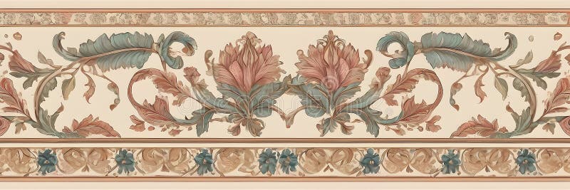 Royal Vintage Style Flower Border and Frame Stock Image - Image of ...