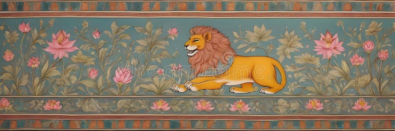 Royal Vintage Style Lion Border and Frame Stock Illustration ...