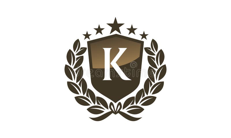 Royal VIP Shield Leaf Initial K Stock Vector - Illustration of luxury ...