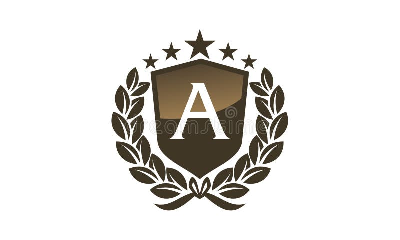 Royal VIP Shield Leaf Initial a Stock Vector - Illustration of glamor ...