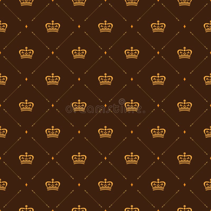 Royal Wallpaper Seamless Pattern with Crown and Decorative Elements ...