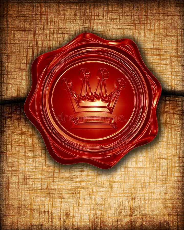 Royal wax seal stock illustration. Illustration of games - 35496908