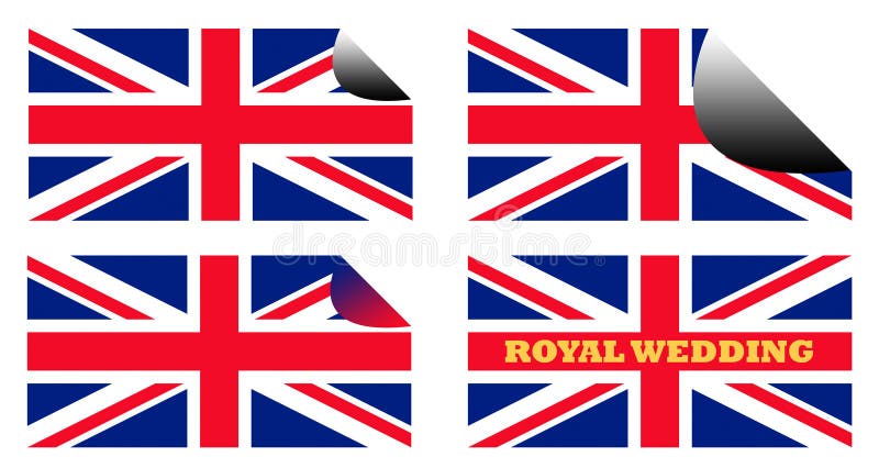 Royal Wedding Labels or Stickers Stock Illustration - Illustration of ...