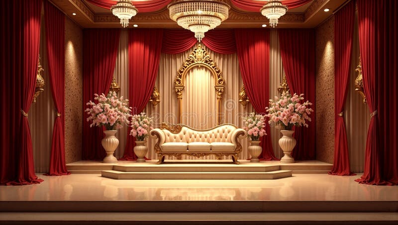 Luxury Wedding Reception Set Stock Image - Image of gold, elegant ...